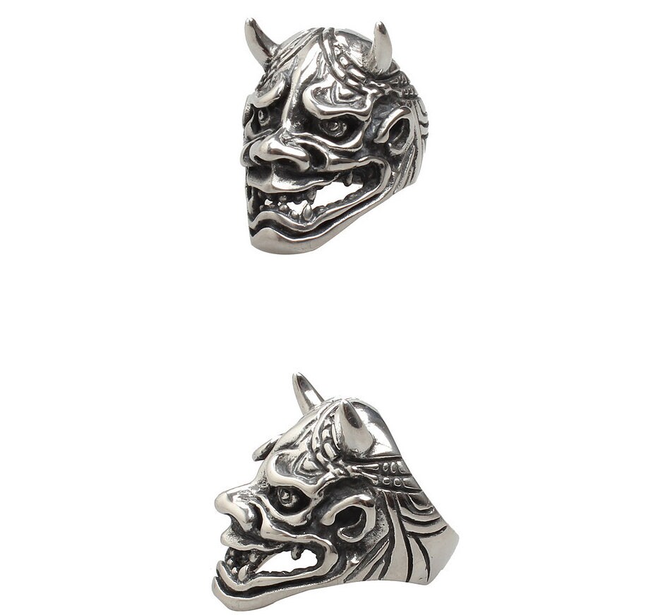 Hannya Ring sterling Silver Hannya Mask Ring: Japanese - Etsy