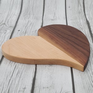 Walnut and Maple Heart Charcuterie Board / Heart Shaped Cutting Board ...