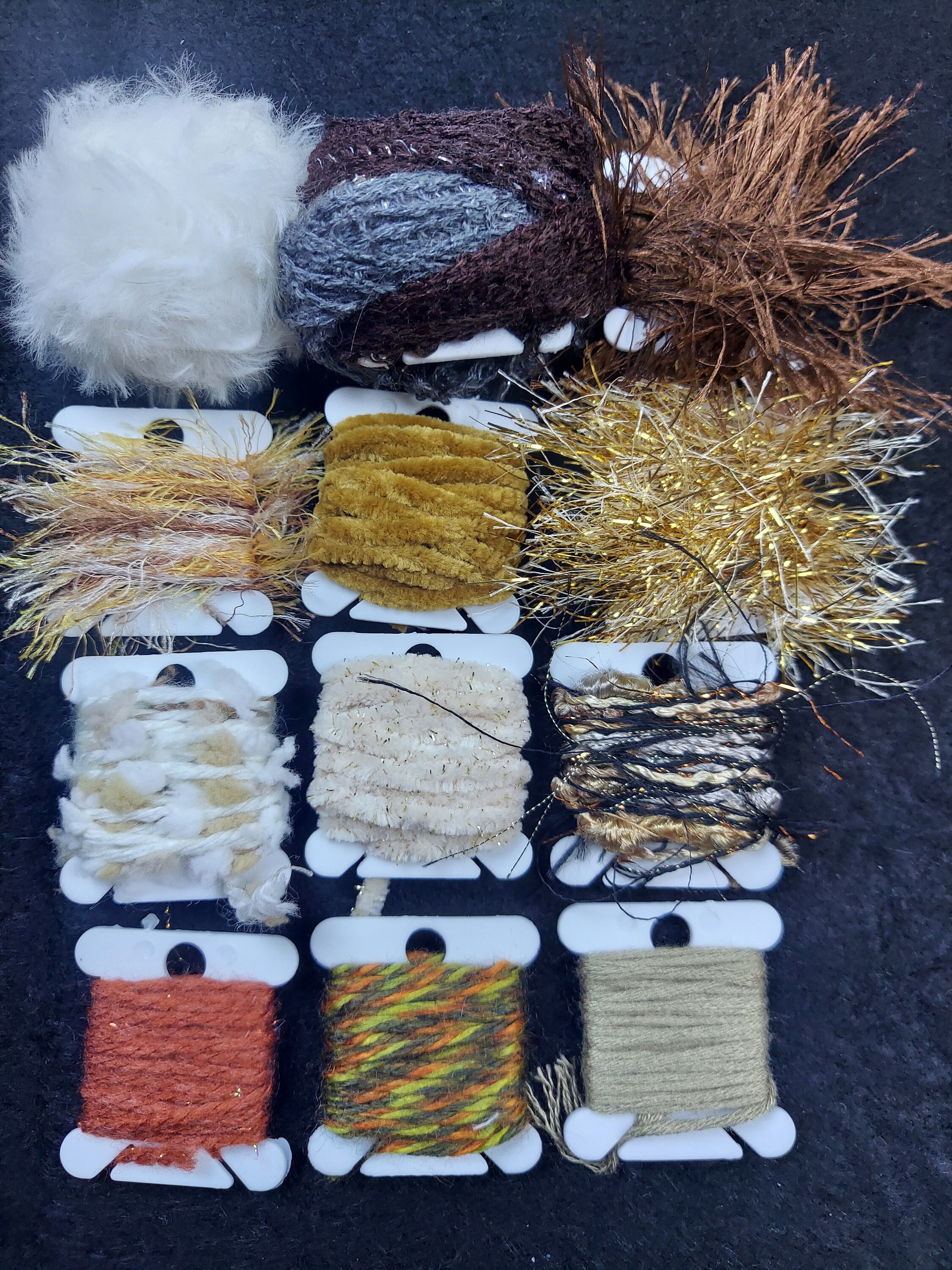 12 Two Yard Lengths of Yarns/fibers for Slow Stitch, Freeform Crochet ...