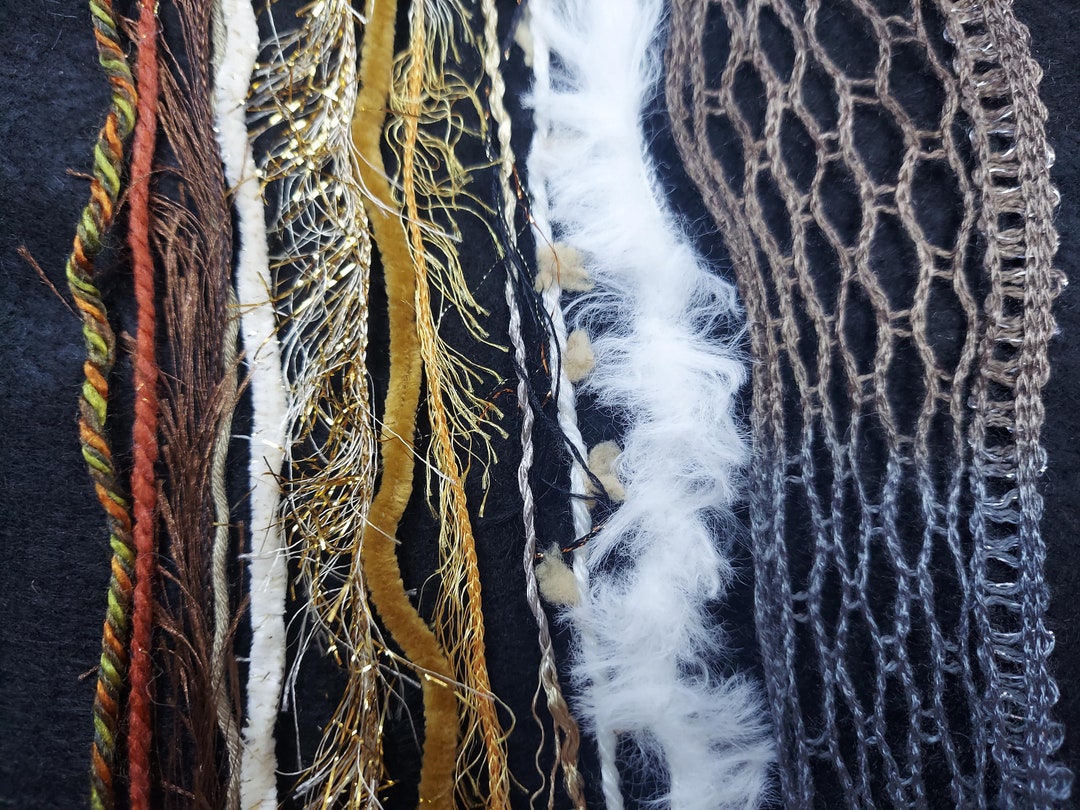12 Two Yard Lengths of Yarns/fibers for Slow Stitch, Freeform Crochet ...