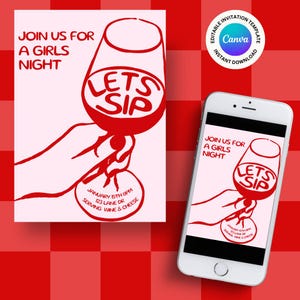 Girls Night Invitation Editable Text Invitation Template | Trendy Girls ...