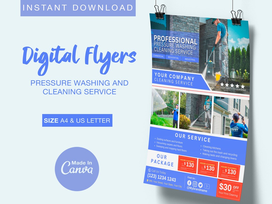 Pressure Washing Flyer Template, Power Washing Experts, Cleaning ...