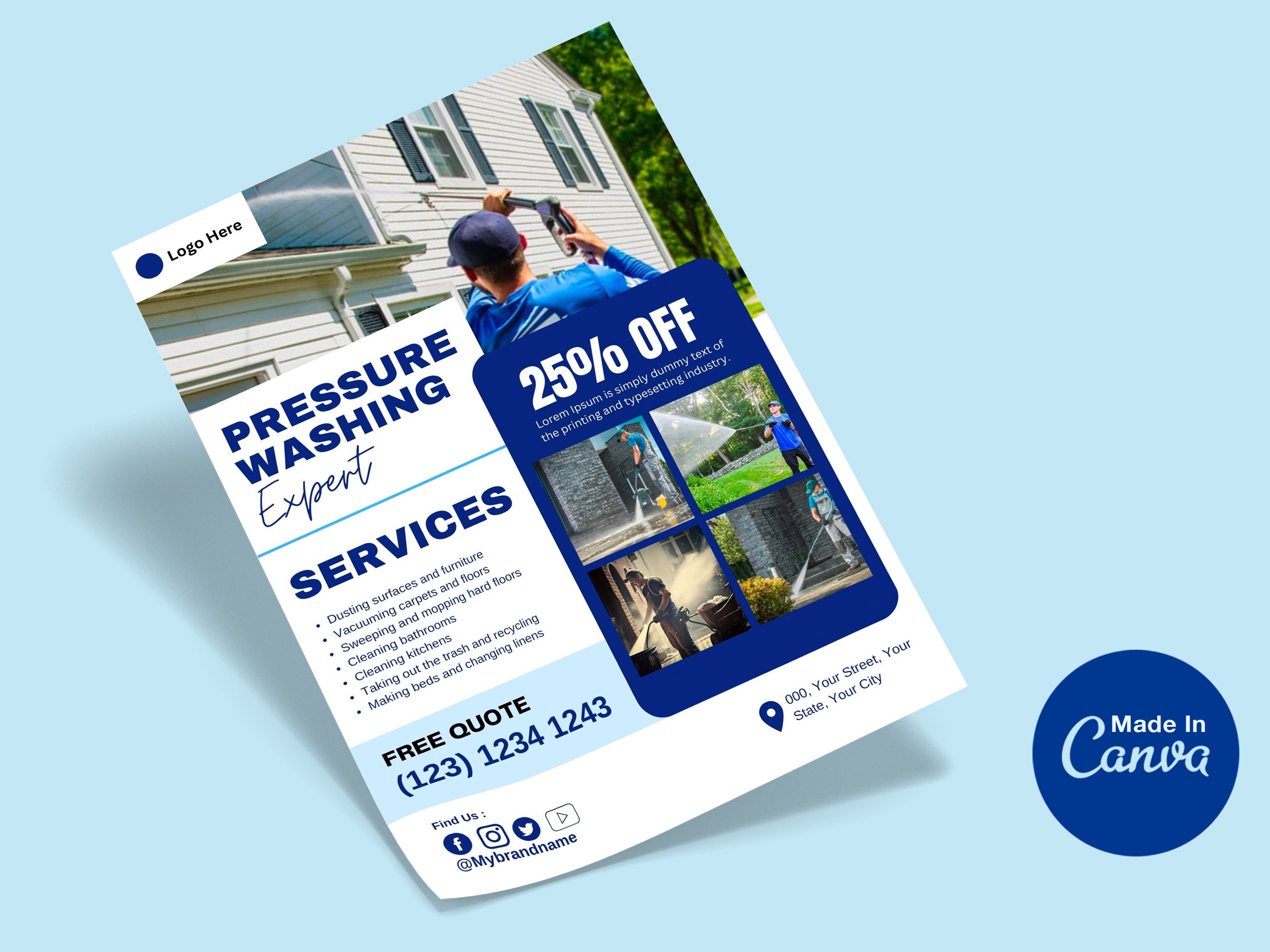 Pressure Washing Flyer Template, Power Washing Experts, Cleaning ...