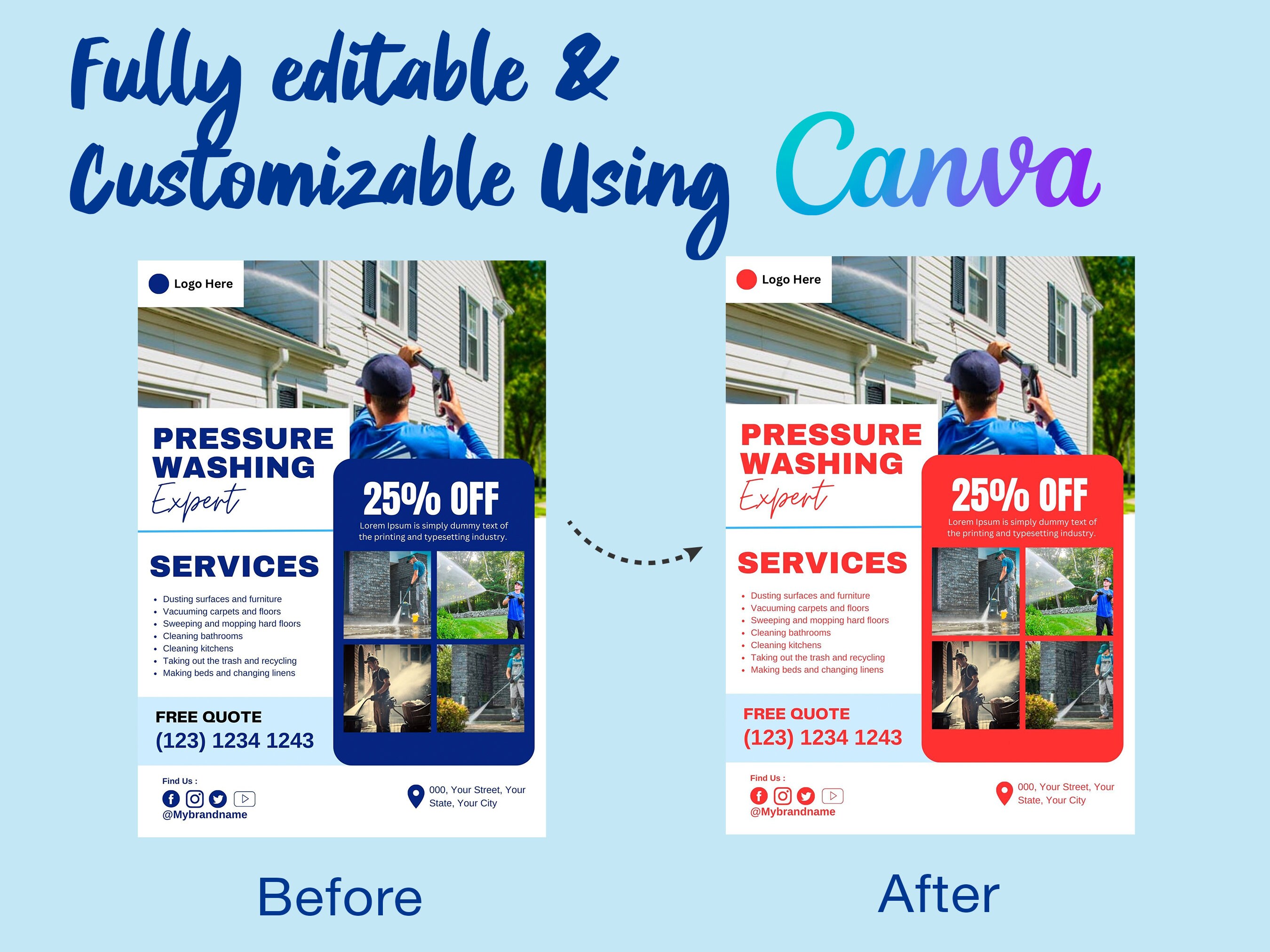 Pressure Washing Flyer Template, Power Washing Experts, Cleaning ...