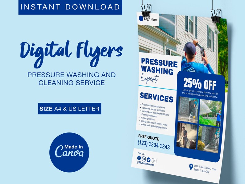 Pressure Washing Flyer Template, Power Washing Experts, Cleaning ...