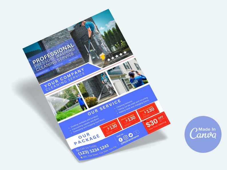 Pressure Washing Flyer Template, Power Washing Experts, Cleaning ...