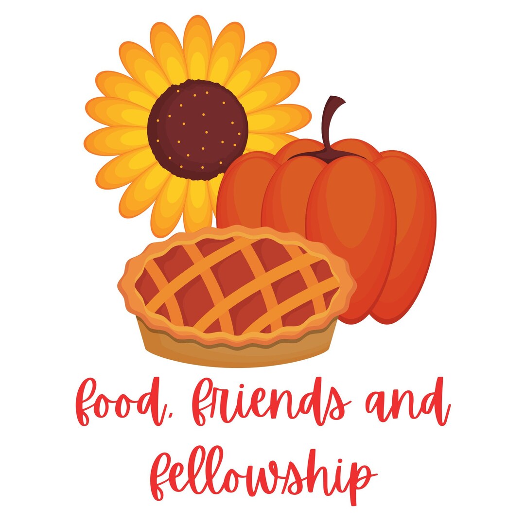 Fall Food Friends and Fellowship Clipart PNG Fall Clipart - Etsy