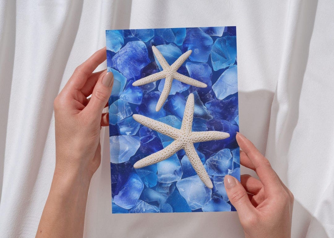 Seaglass Starfish Set of Three 5x7 Cards 4 - Etsy