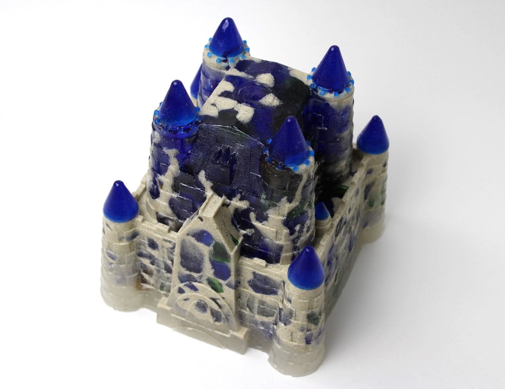 Seaglass Sand Castle Sculpture Made With Recycled Seaglass Resin and ...
