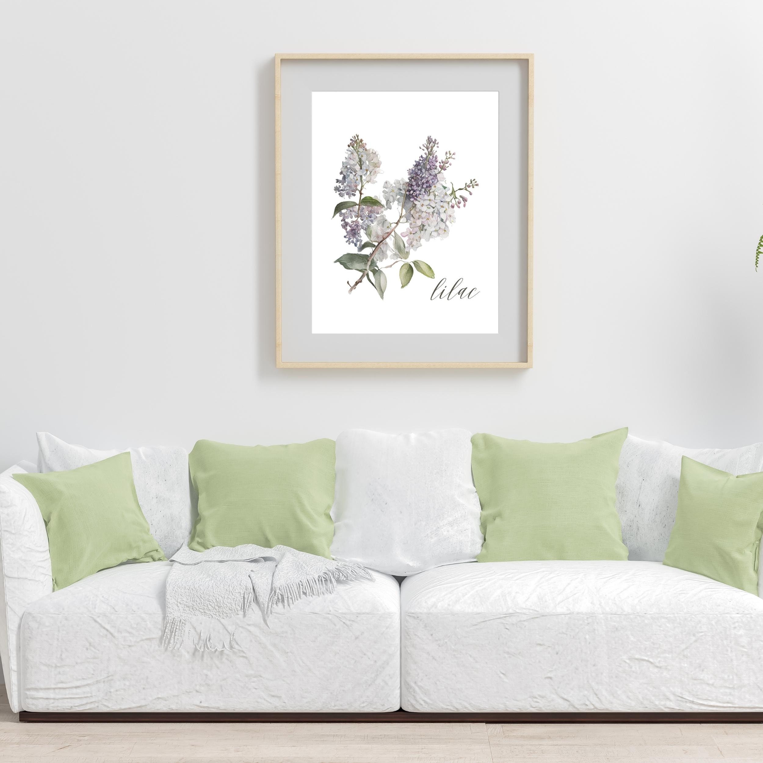 Vintage Lilac Wall Art, Watercolor Botanical Printable Art, Botanical ...