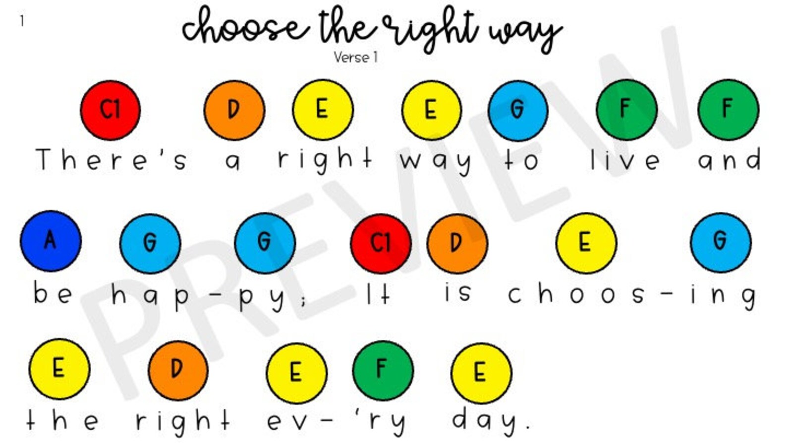 Choose the Right Way- Handbell Chart - Etsy