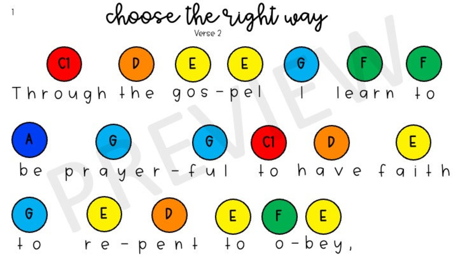 Choose the Right Way- Handbell Chart - Etsy