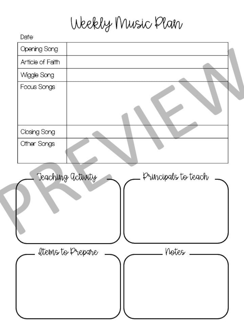 Primary Music Leader/pianist Planner for 2026 - Etsy