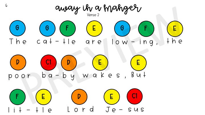Away in a Manger- Handbell Chart (3 Verses) - Etsy