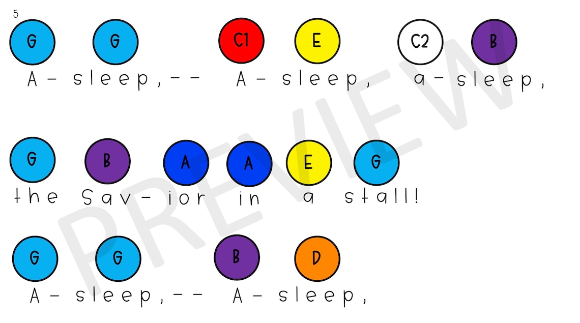 Away in a Manger- Handbell Chart (verse One Only) - Etsy