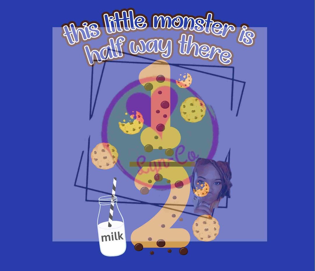 Half Way to One Cookie Monster Png - Etsy
