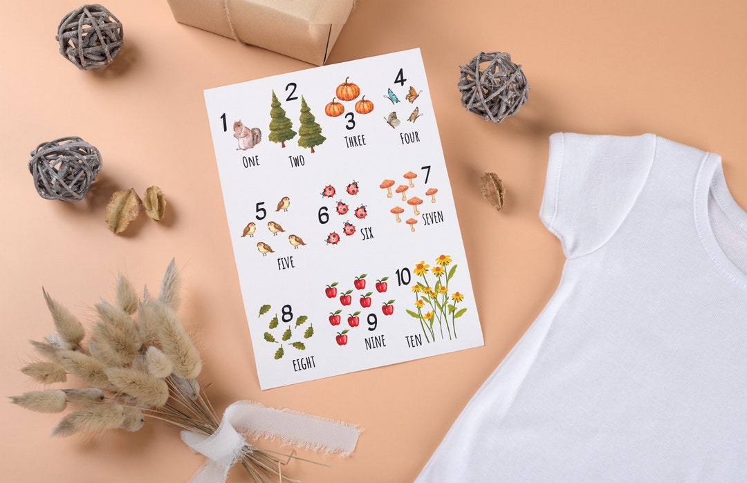 Woodland Numbers Print, Woodland 123, 1-10 Numbers Print, Woodland ...