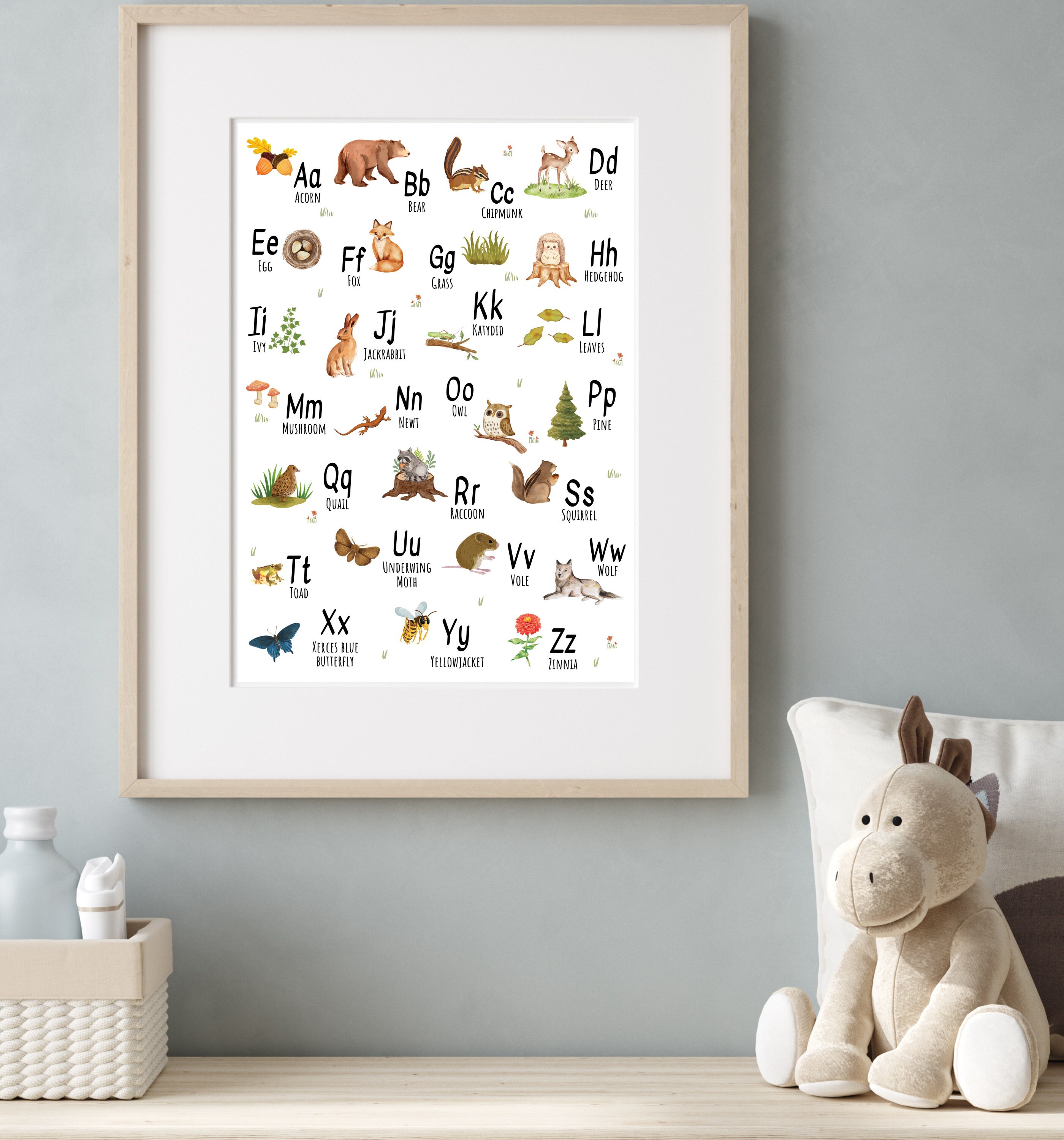 Woodland Alphabet Printable, Woodland Alphabet Poster, Woodland ...