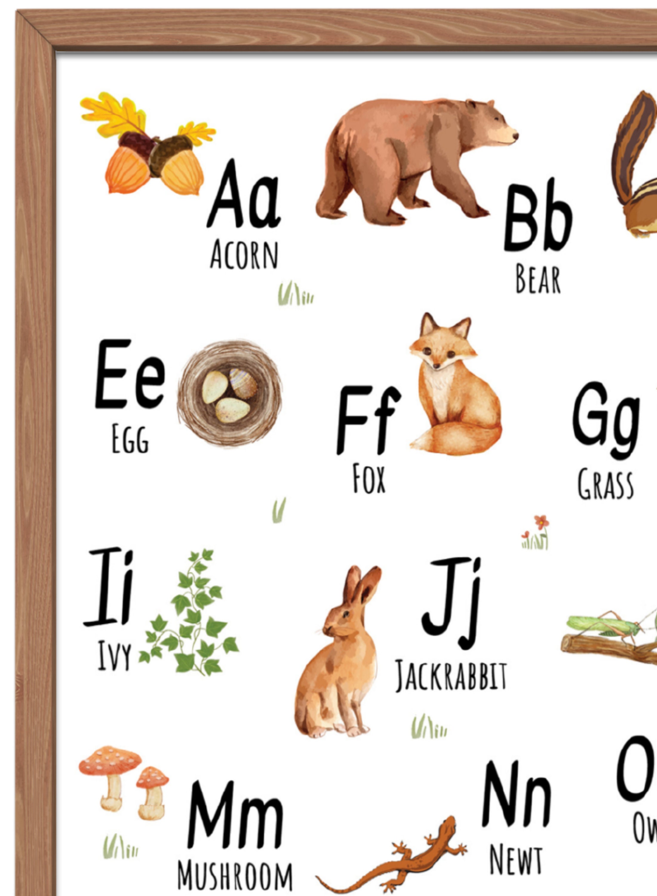 Woodland Alphabet Printable, Woodland Alphabet Poster, Woodland ...