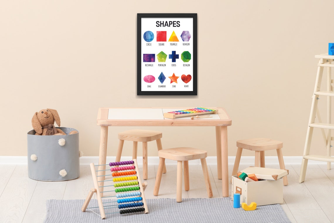 Shapes Wall Art, Learning Posters for Toddlers, Learning Posters for ...