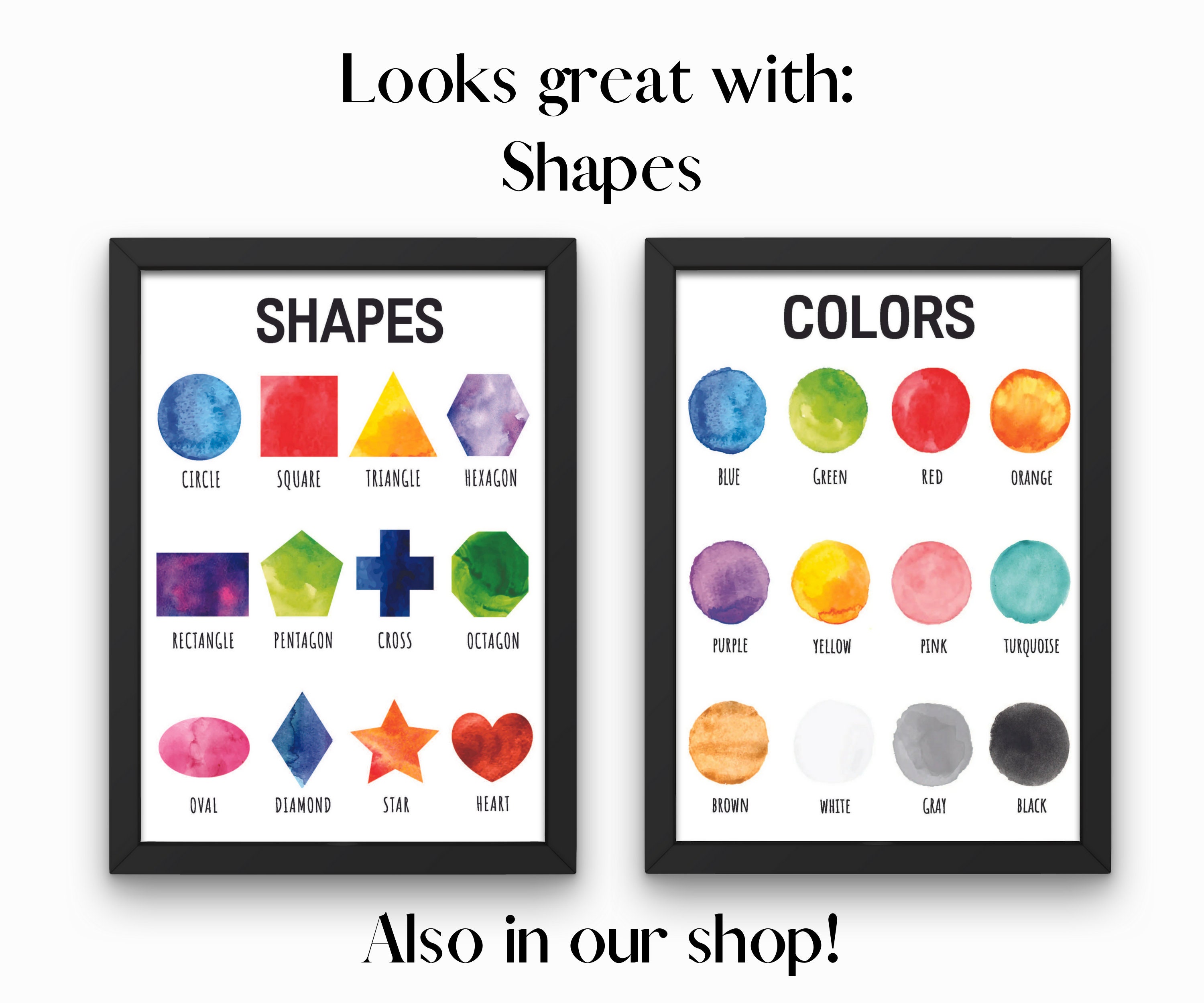 Colors Wall Art, Learning Posters for Toddlers, Learning Posters for ...