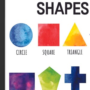 Shapes Wall Art, Learning Posters for Toddlers, Learning Posters for ...