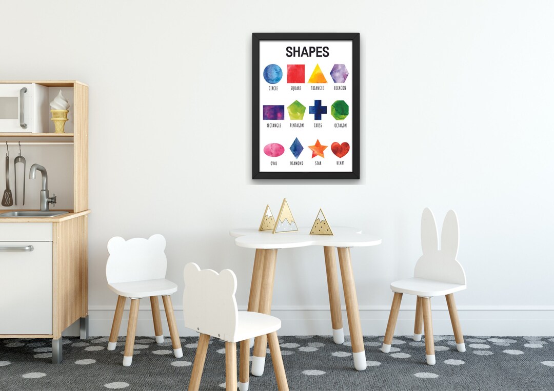 Shapes Wall Art, Learning Posters for Toddlers, Learning Posters for ...