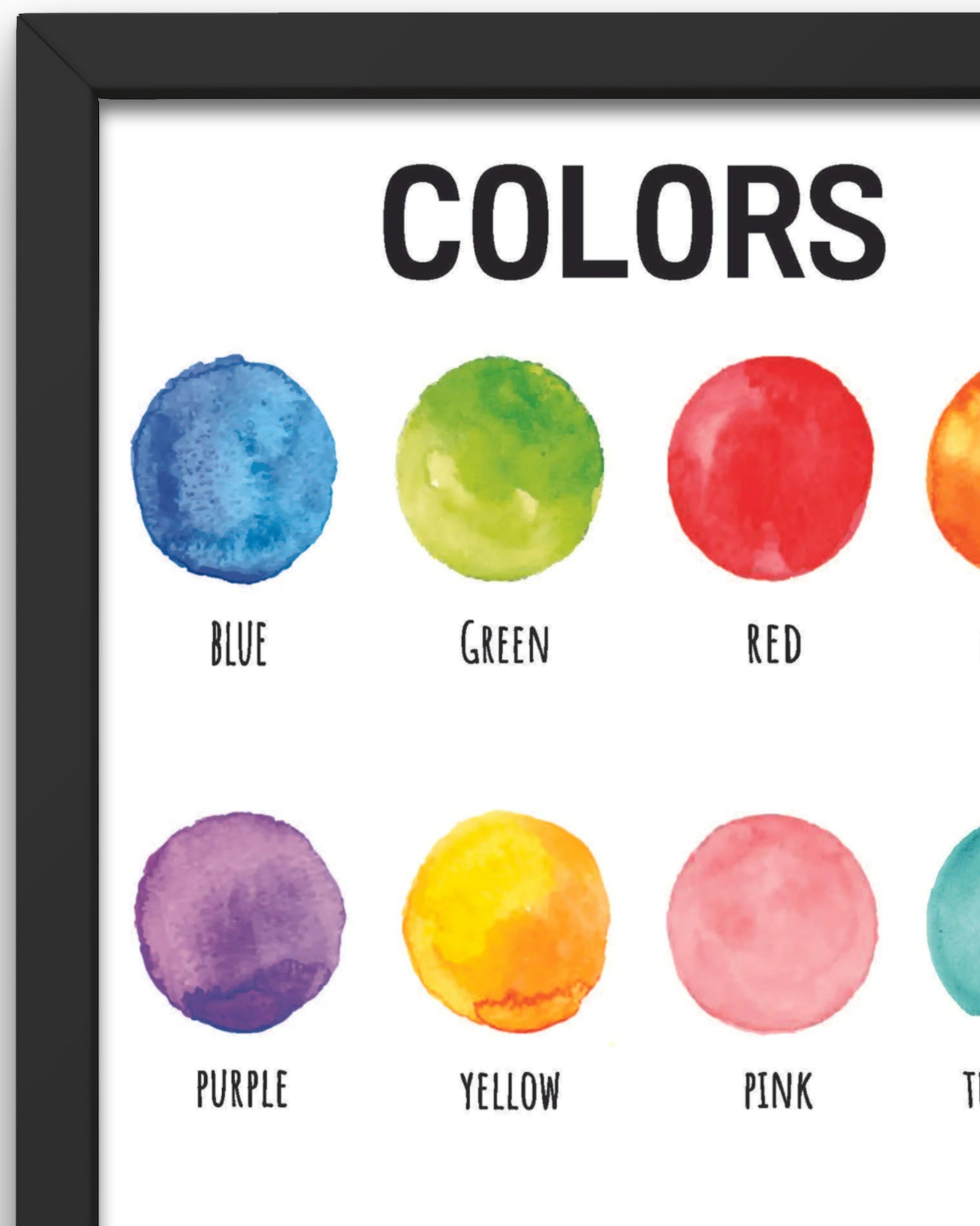 Colors Wall Art, Learning Posters for Toddlers, Learning Posters for ...