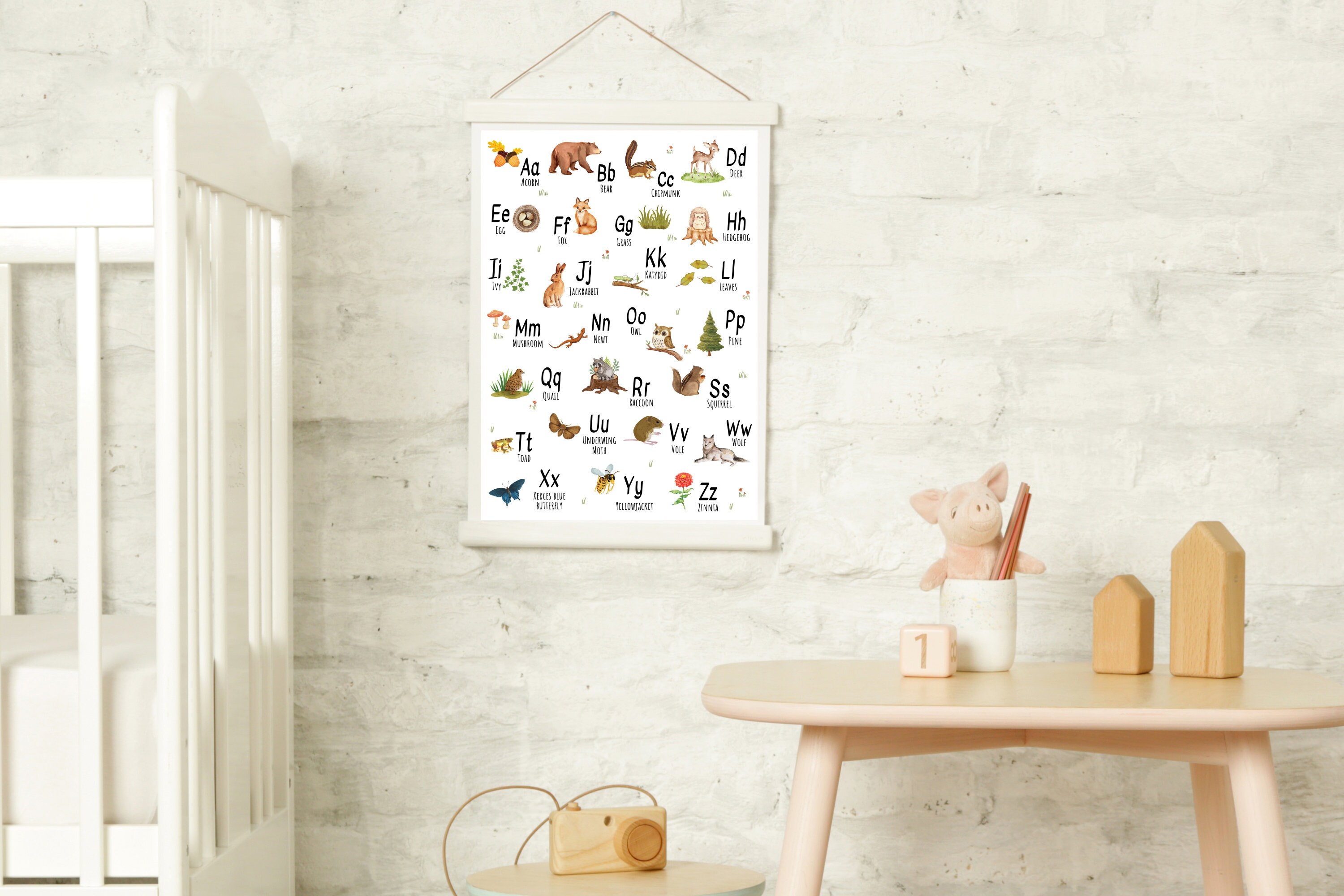 Woodland Alphabet Printable, Woodland Alphabet Poster, Woodland ...