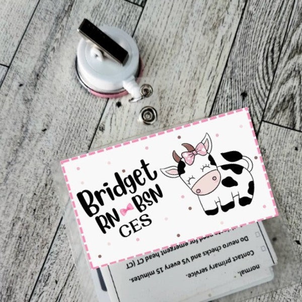 Cow Name Badge Nursing - Etsy