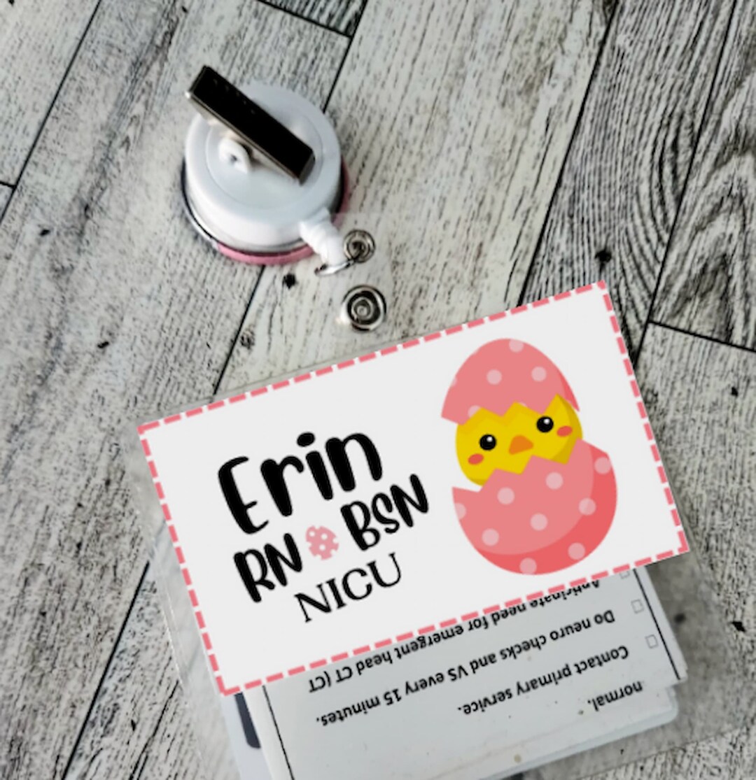 Easter Chick Badge Name Tag: Customizable Laminated Tag - Etsy