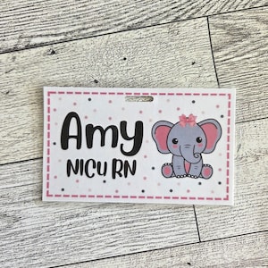 Elephant Badge Name Tag: Customizable Nurse Badge - Etsy