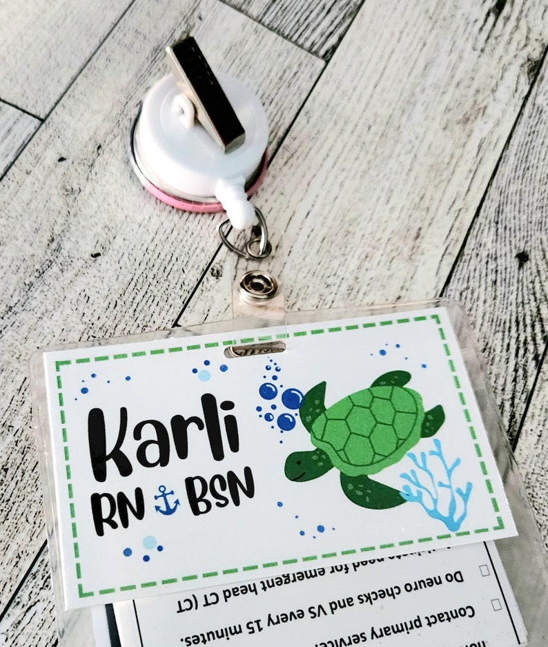 Badge Name Tag Turtle Badge Name Tag NICU Nurse Badge Name - Etsy