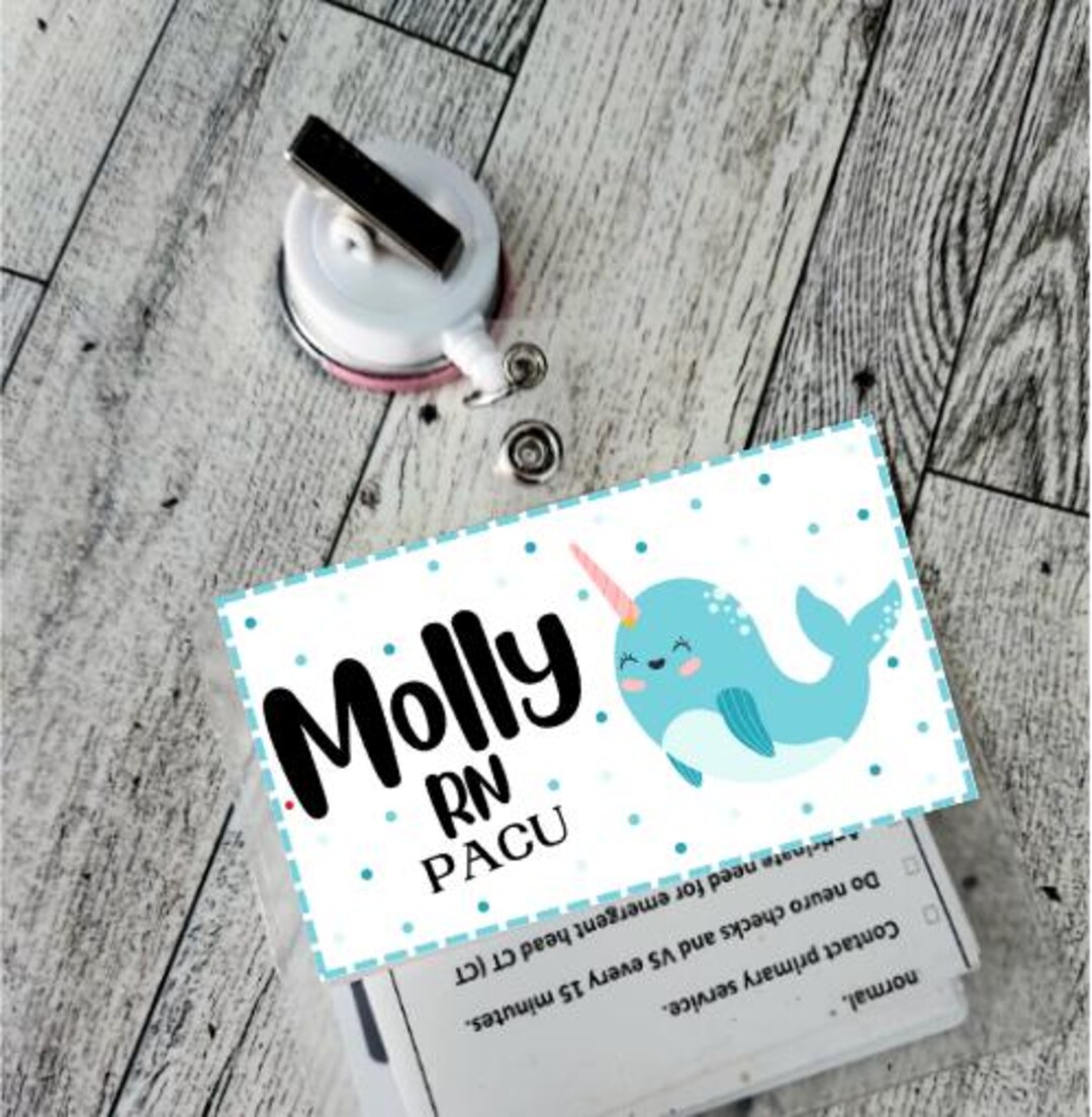 Badge Name Tag, Narwhal Badge Name Tag, NICU Nurse Badge Name Tag ...