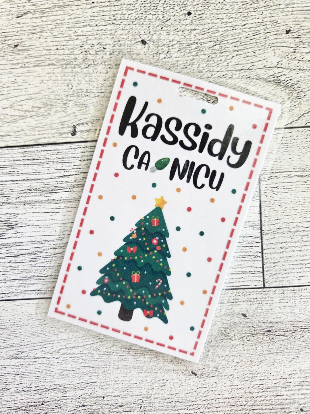 Christmas Tree Badge Name Tag: Customizable Winter Holiday Badge - Etsy