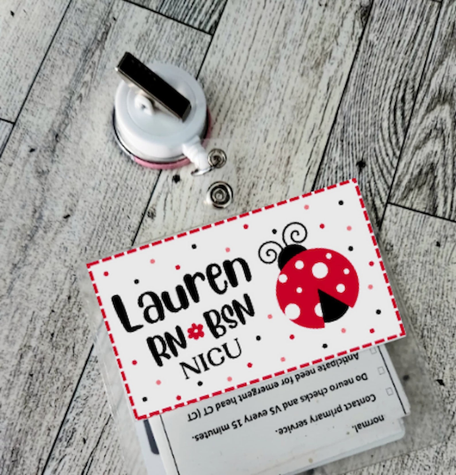 Badge Name Tag, Ladybug Badge Name Tag, NICU Nurse Badge Name Tag ...