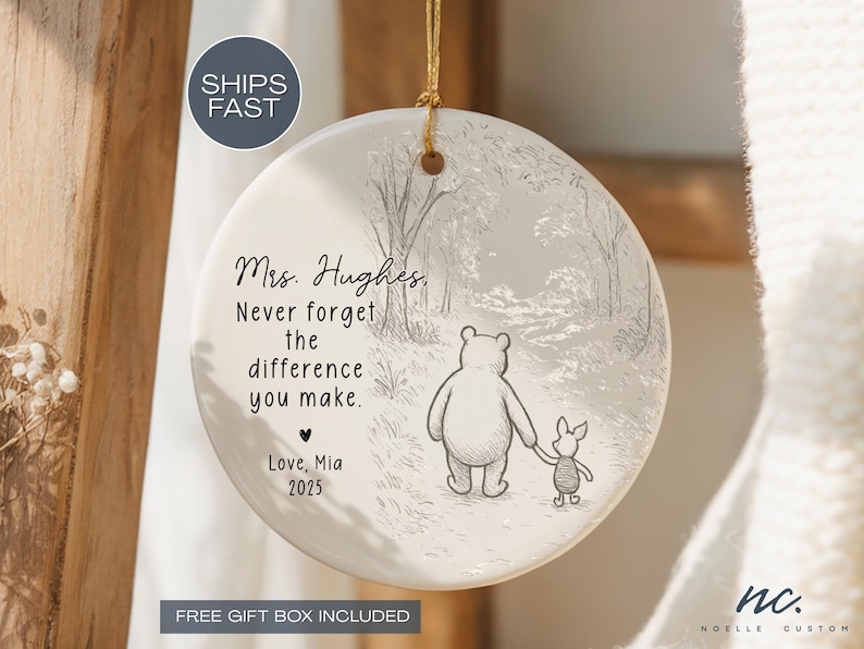 Custom Teacher Christmas Ornament Never Forget the Difference You Make ...