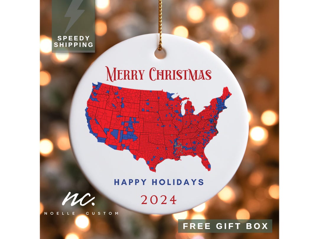 Election Map 2024 Ornament Red Wave Republican Ornaments Funny Trump ...