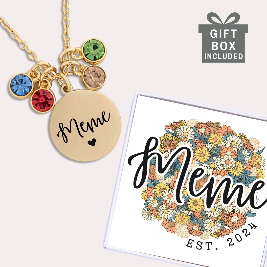 Meme Est 2024 Gifts Meme Jewelry for New Grandma Pregnancy Announcement ...