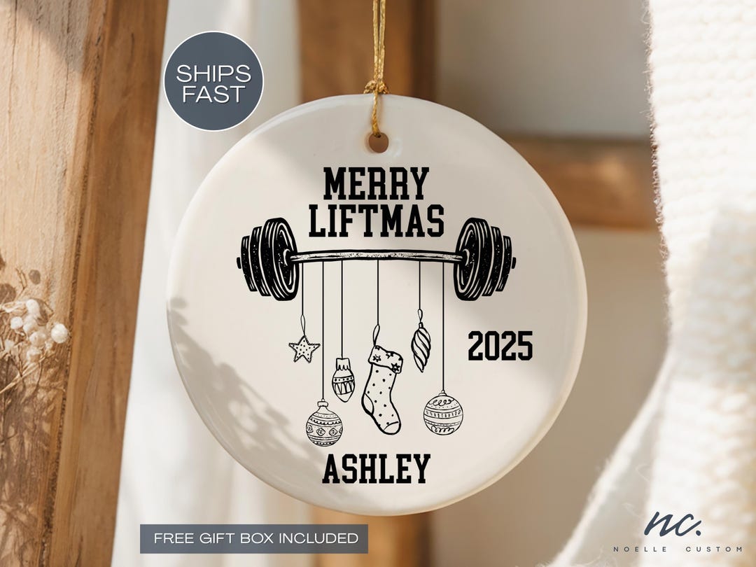 Custom Gym Ornament Merry Liftmas Gym Girl Christmas Ornament for Gym ...