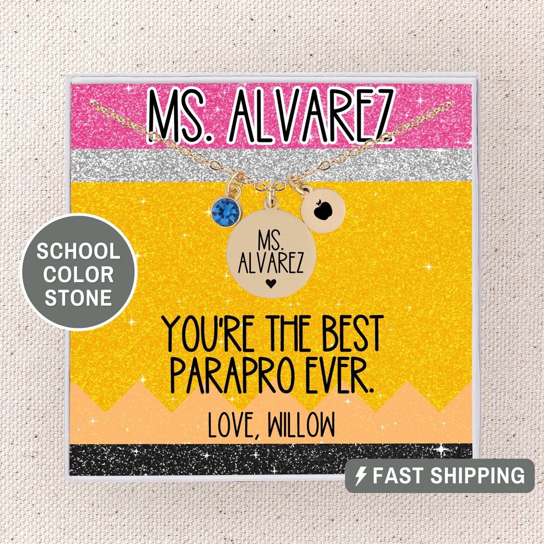 Paraprofessional Gifts Custom Parapro Jewelry Para Necklace Gift for ...