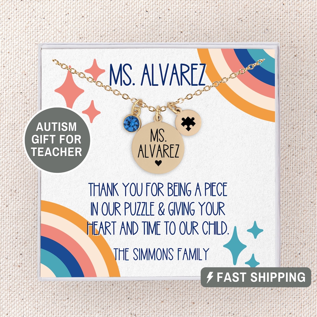 Autism Teacher Necklace Puzzle Necklace Autism Awareness Gift Autism ...