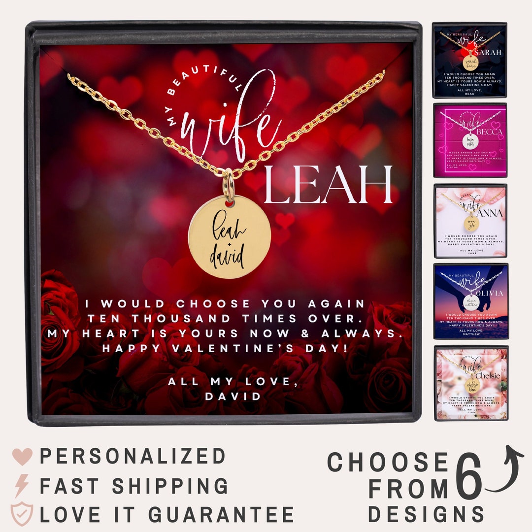 Valentines Day Gift for Wife From Husband to My Beautiful Wife Necklace ...