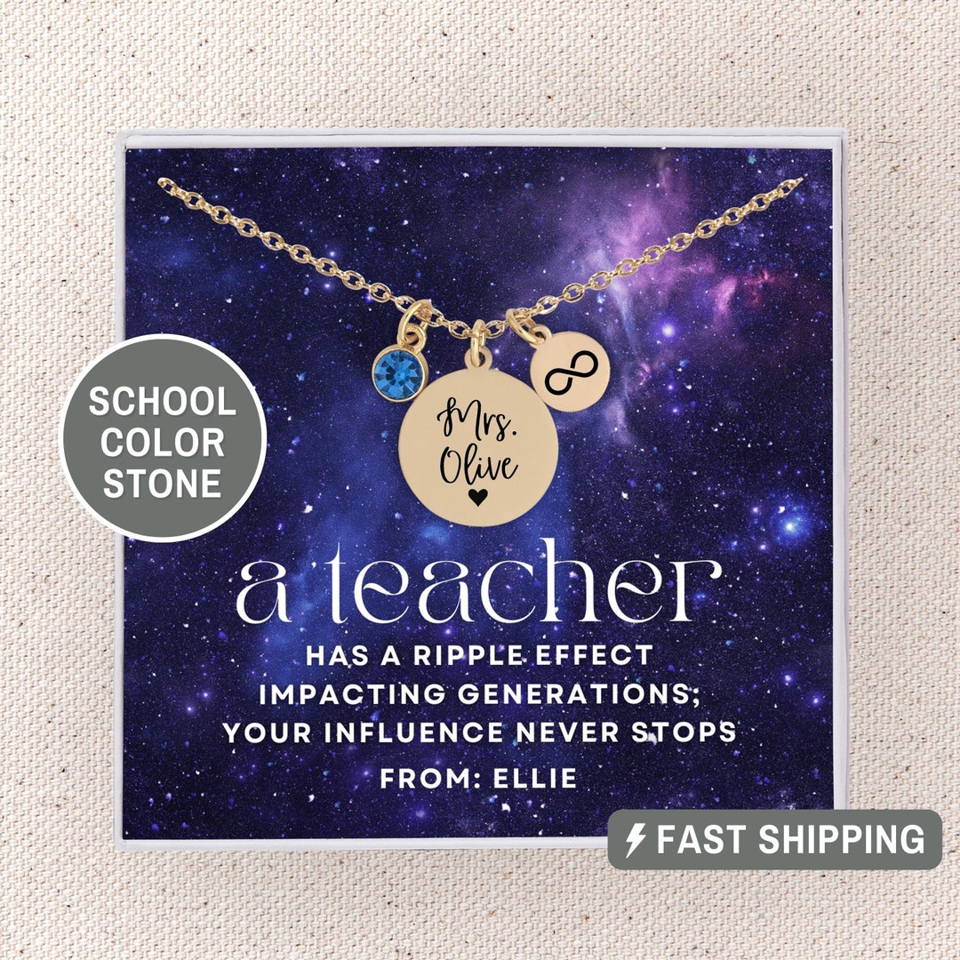 Teacher Infinity Necklace Teacher Jewelry Teacher Gifts Best Teacher ...