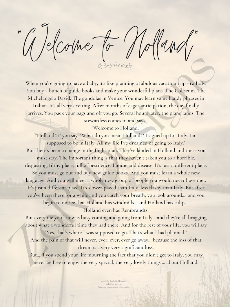 Welcome to Holland Poem Center Title Windmill | Special Needs Art ...