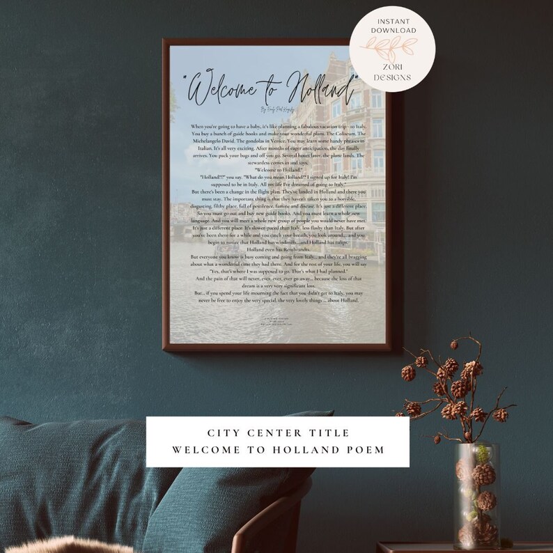 City Center Title Welcome to Holland Poem | Special Needs Art | Down ...