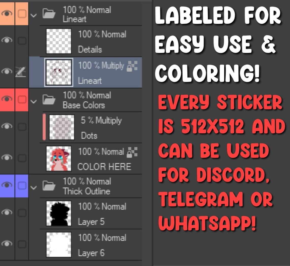 Furry Sticker Base Pack | 6 Sticker Bases - Etsy