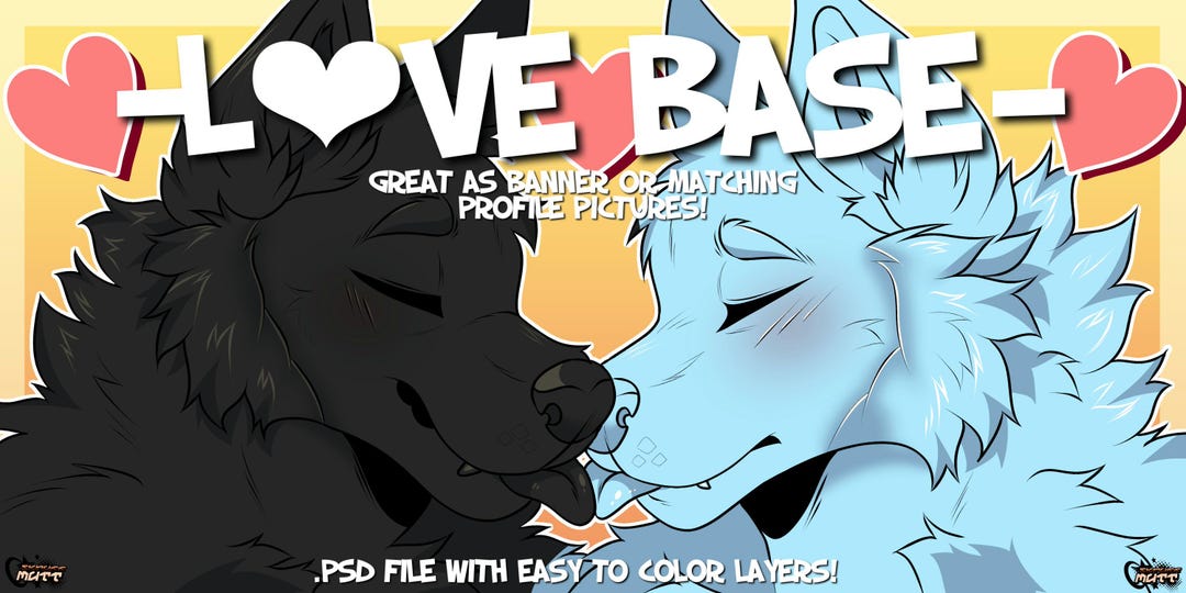Furry Cute Love Base | Great for Couples! | as Banner or as Matching ...