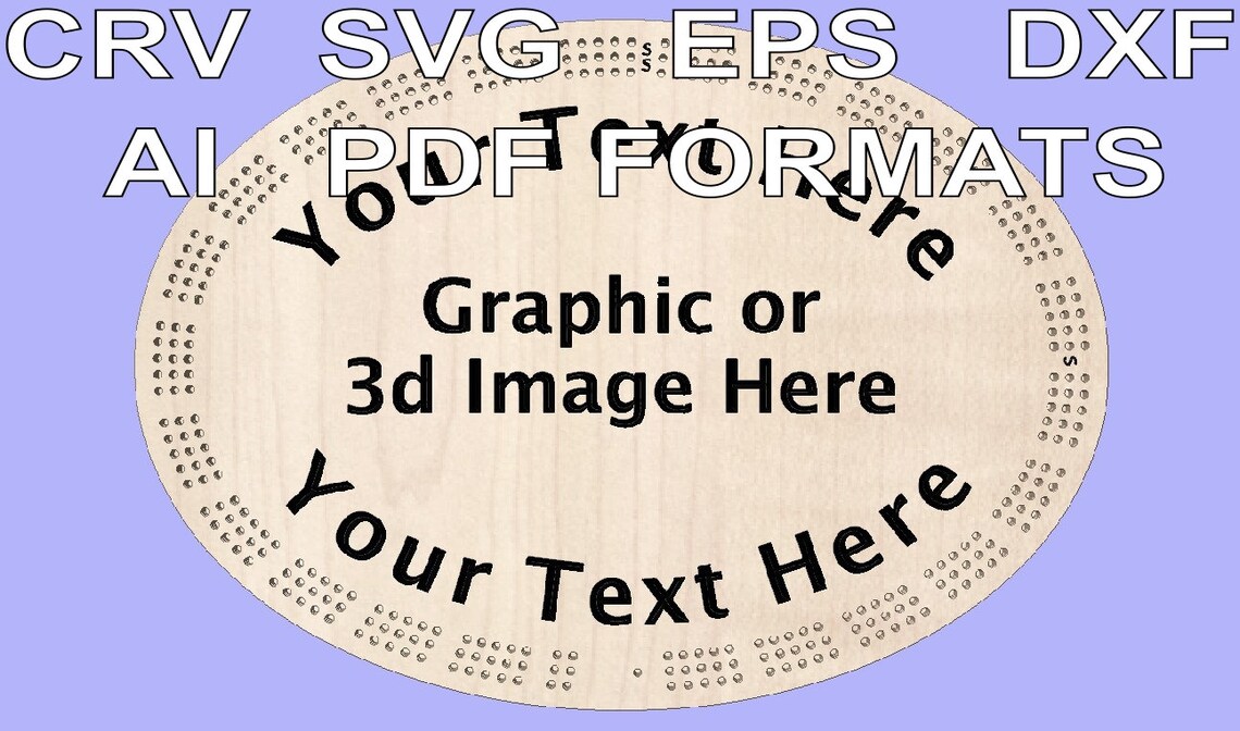 Digital File Cribbage Board Template, Large Oval 15.75 by 11, 3 Tracks ...