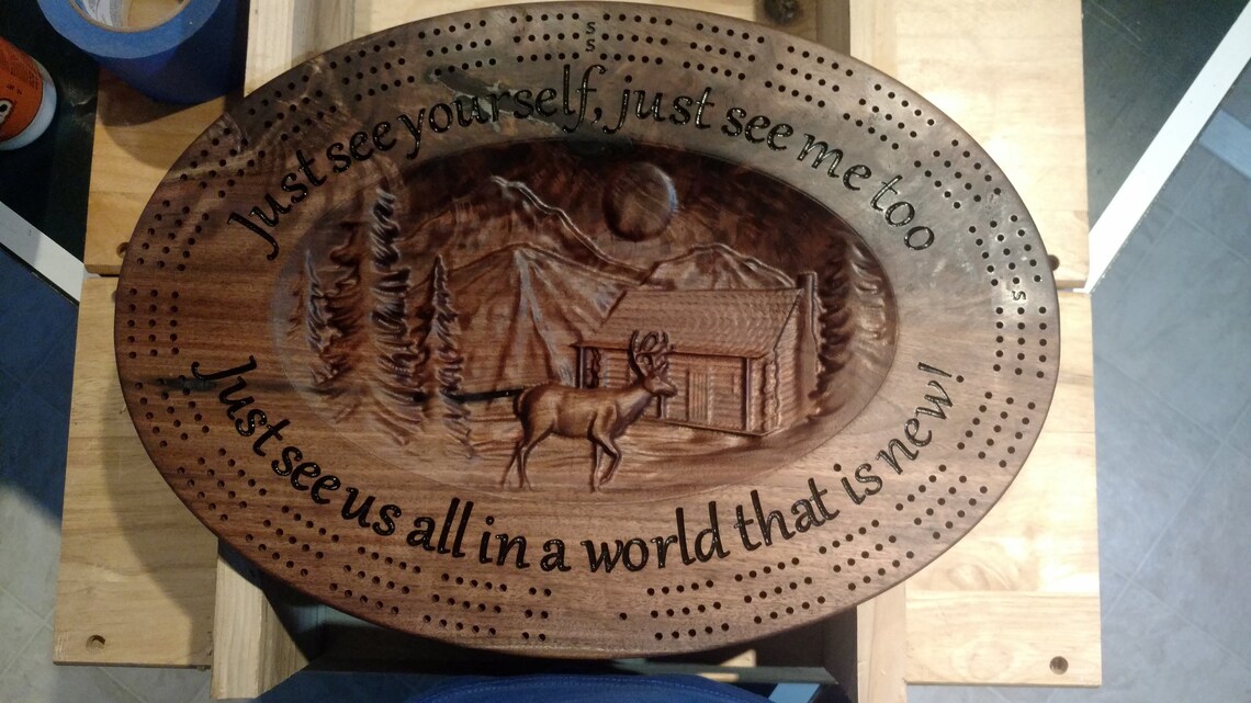 Digital File Cribbage Board Template, Large Oval 15.75 by 11, 3 Tracks ...